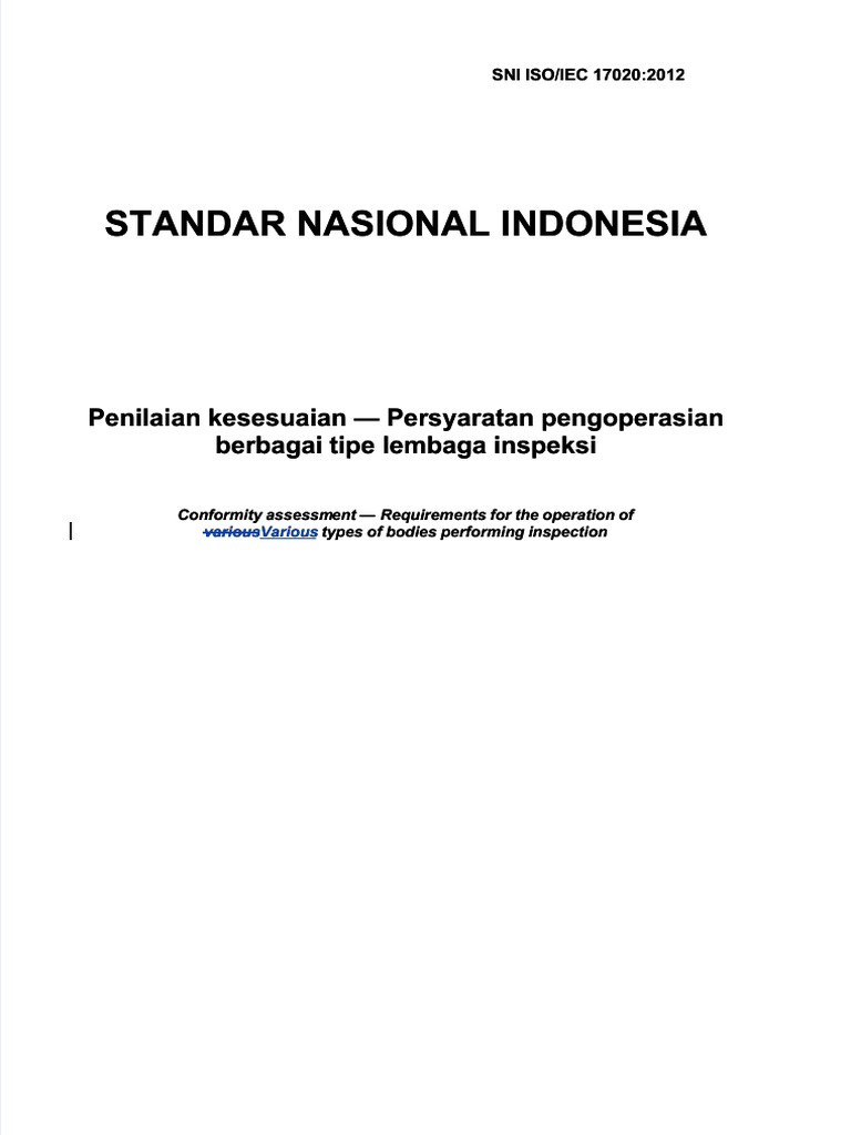 PDF Sni Iso 17020 2012 - Compress | PDF