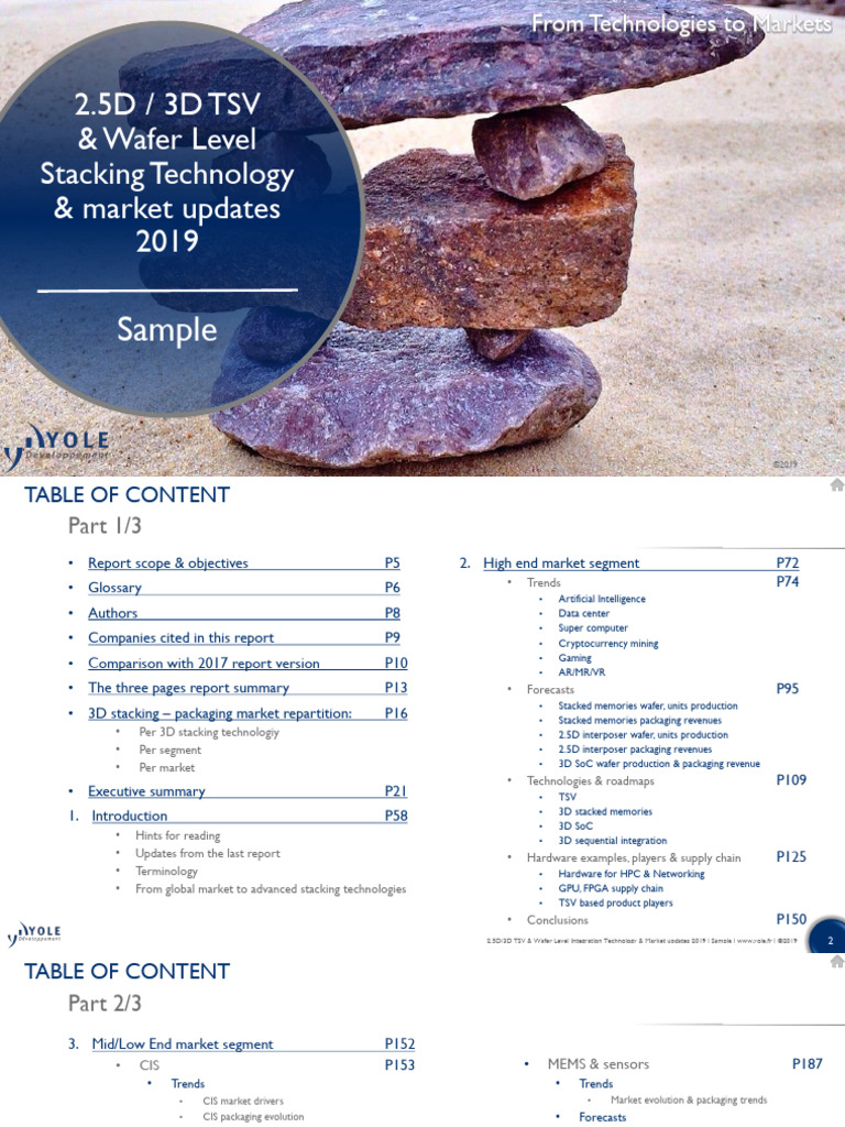 2.5D 3D TSV and Wafer Level Stacking Technology and Market Sample | PDF ...