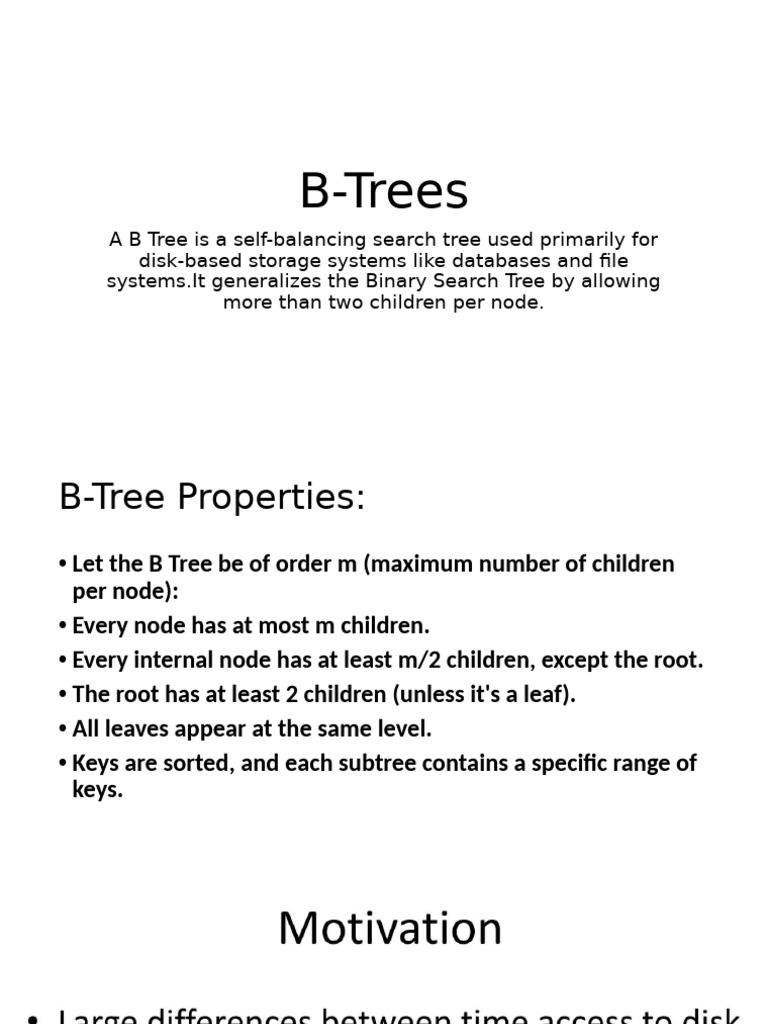 Lecture 16 B-Trees | PDF
