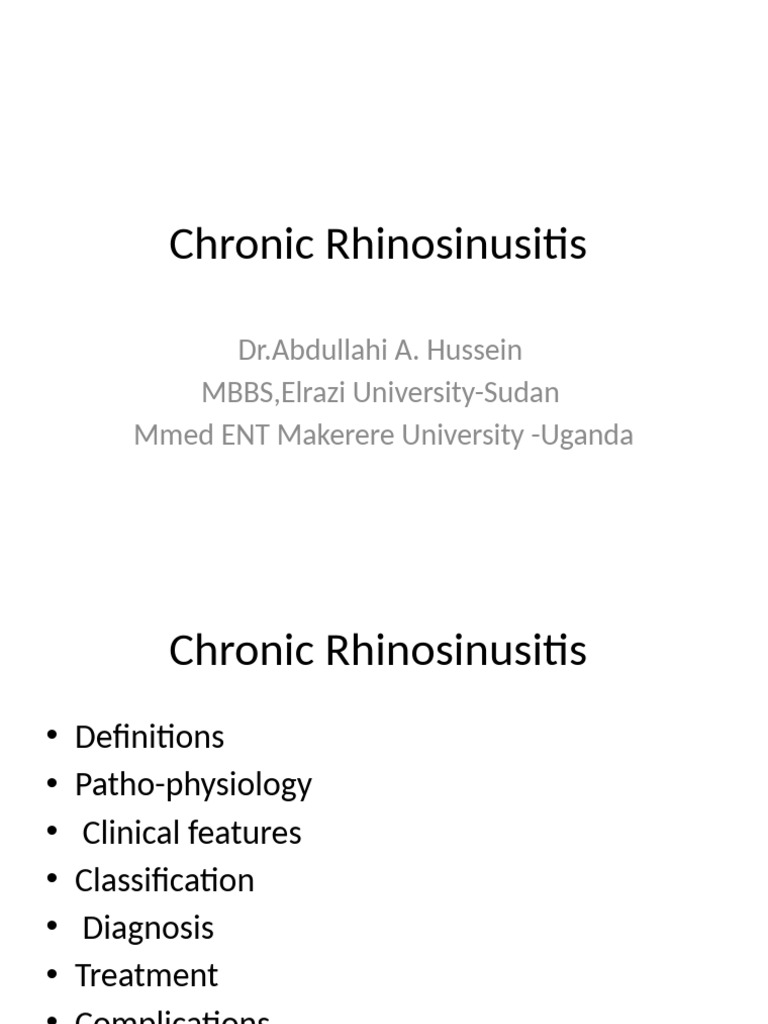 02 Chronic Rhinosinusitis | PDF | Diseases And Disorders | Medical Specialties