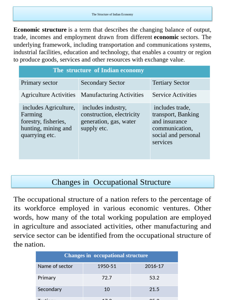 Structure of Indian Economy | PDF