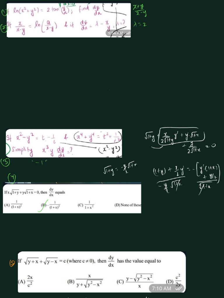 Notes 2024-05-13 Maths Higher Order Differentiation | PDF