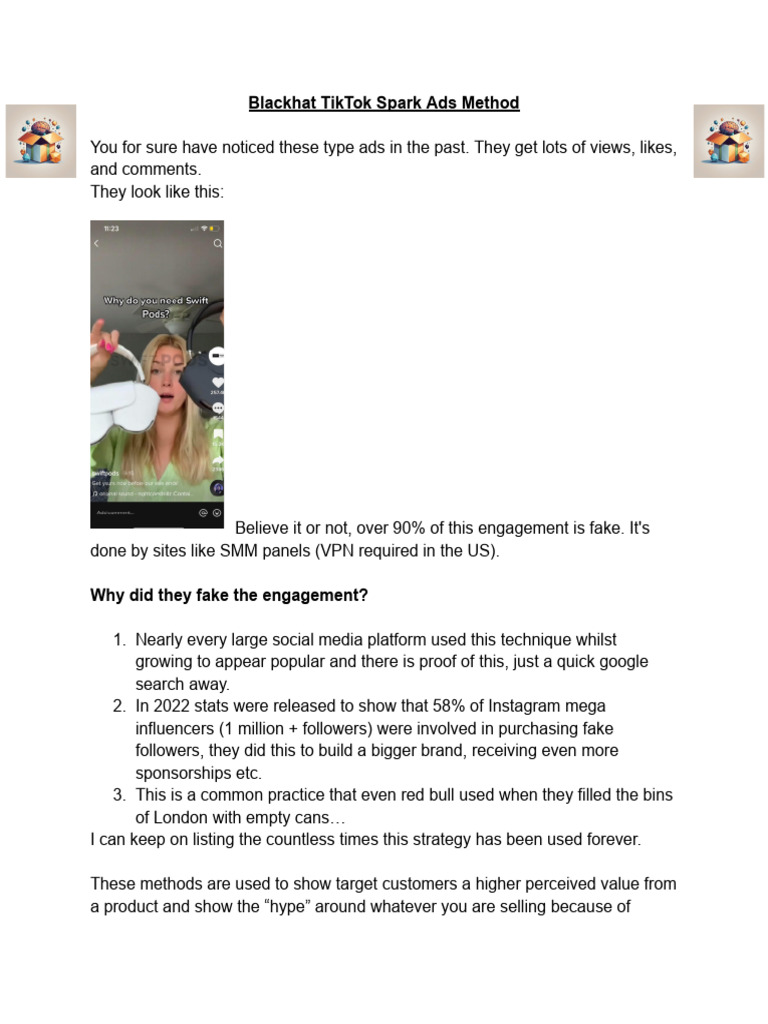 Blackhat TikTok Spark Ads Method | PDF