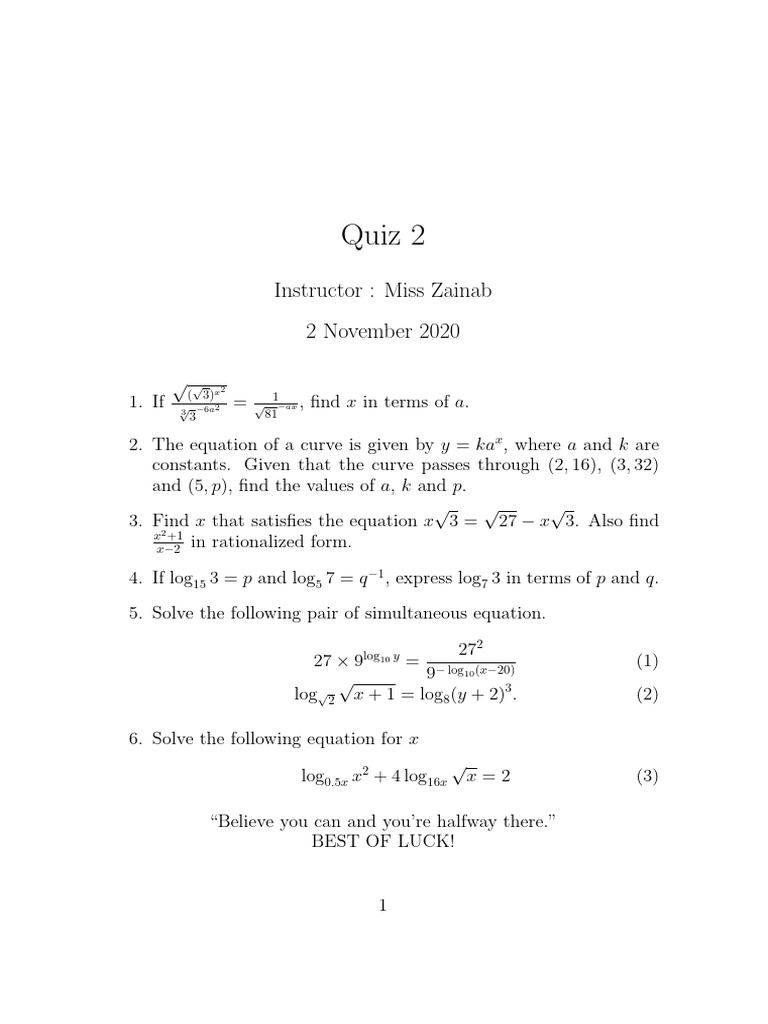 2020 Foundation Paper Logarithms | PDF