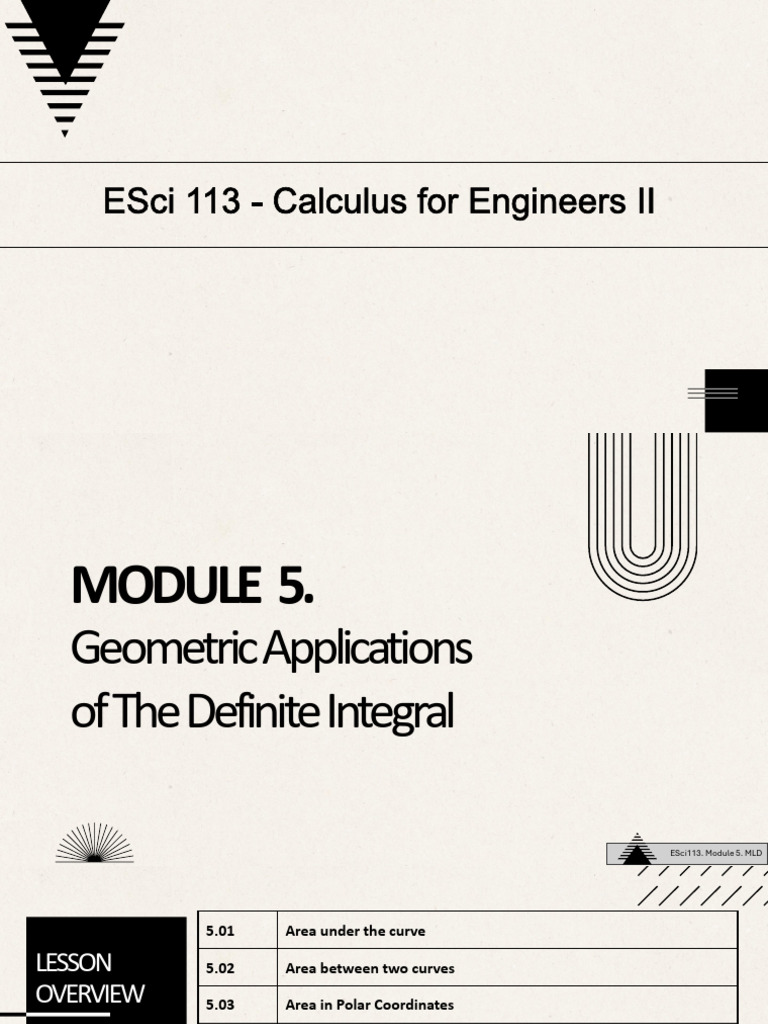Module 5. Geometric Applications of The Definite Integral | PDF | Integral | Area