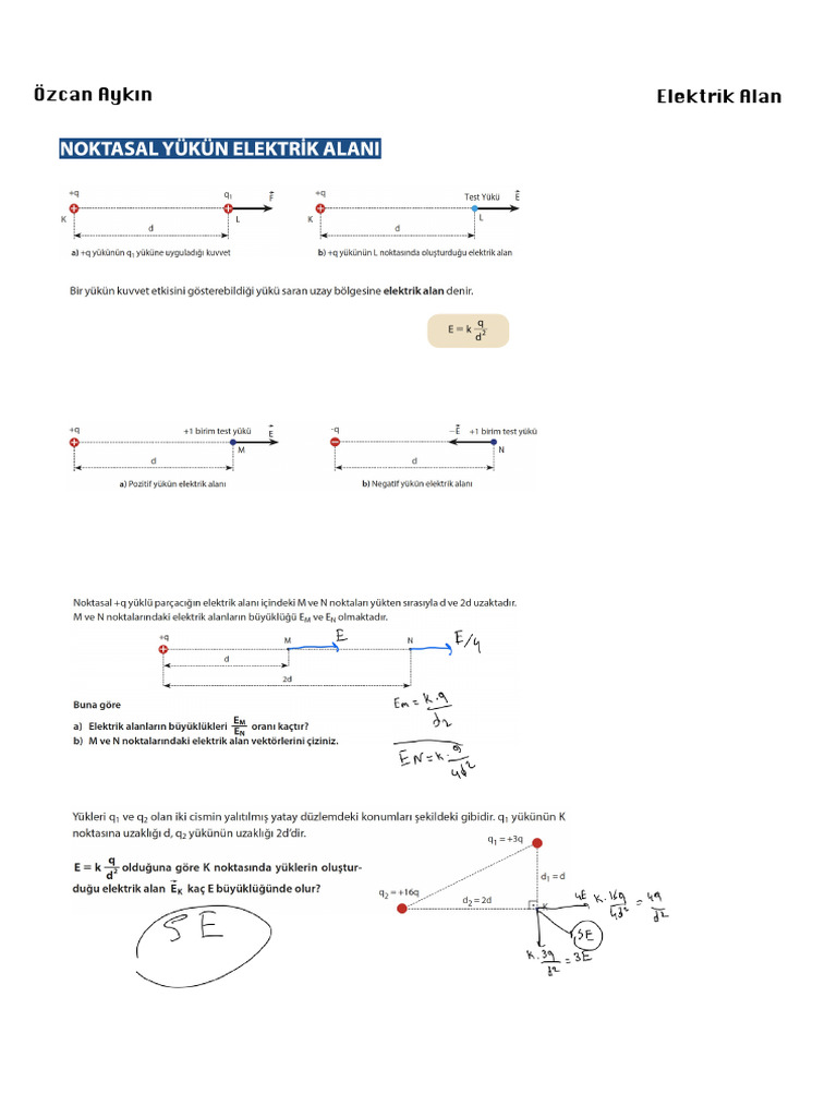 Elektriksel Alan | PDF