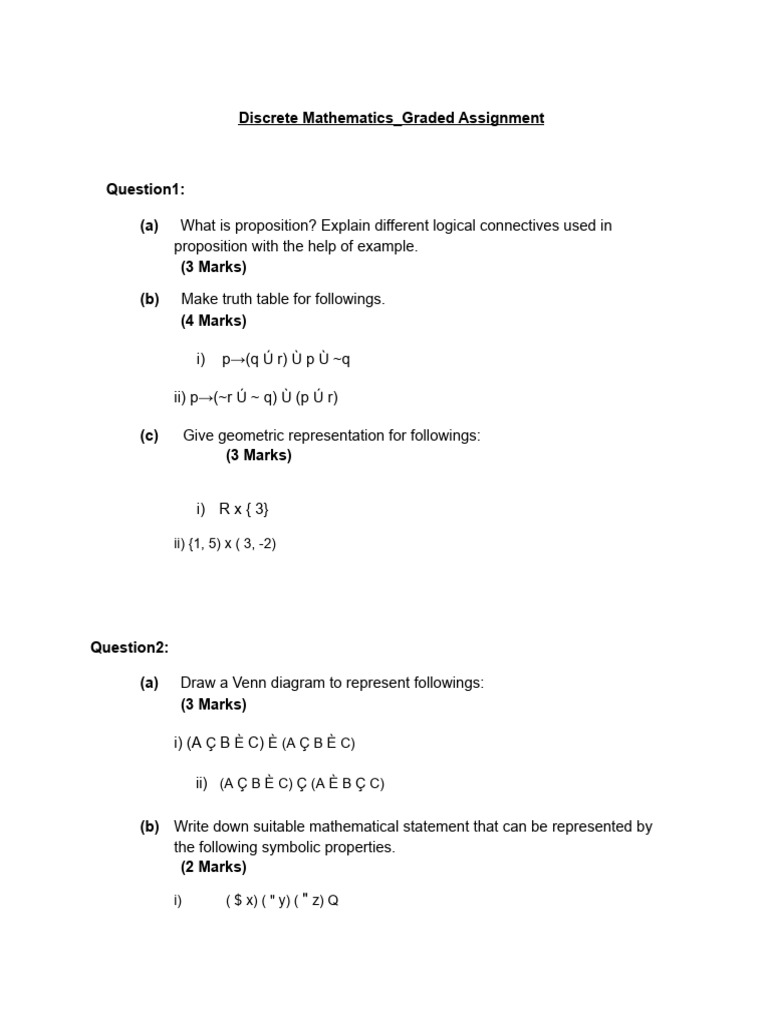 Discrete Mathematics Graded Assignment Guide | PDF