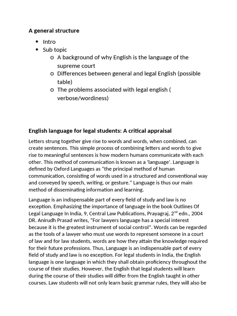 Legal English for Law Students | PDF | English Language | Word
