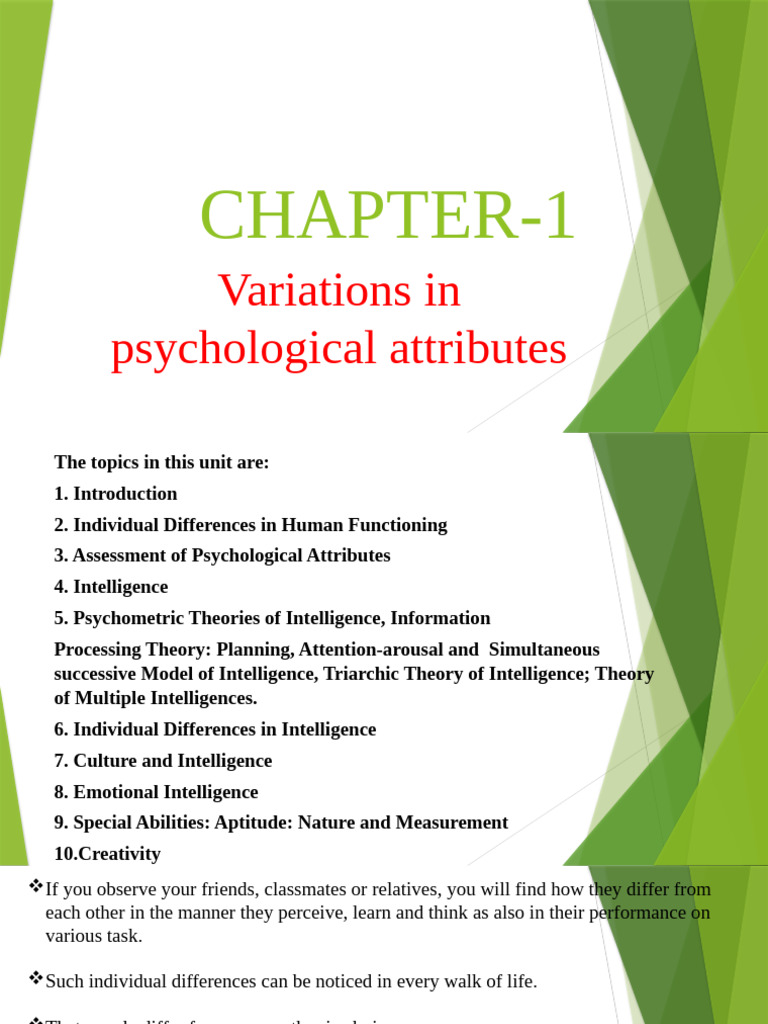 Chapter 1 | PDF | Intelligence | Intelligence Quotient