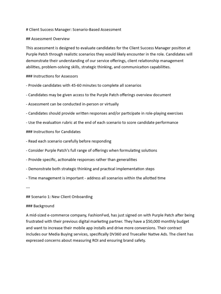 Scenario-Based Assessment | PDF