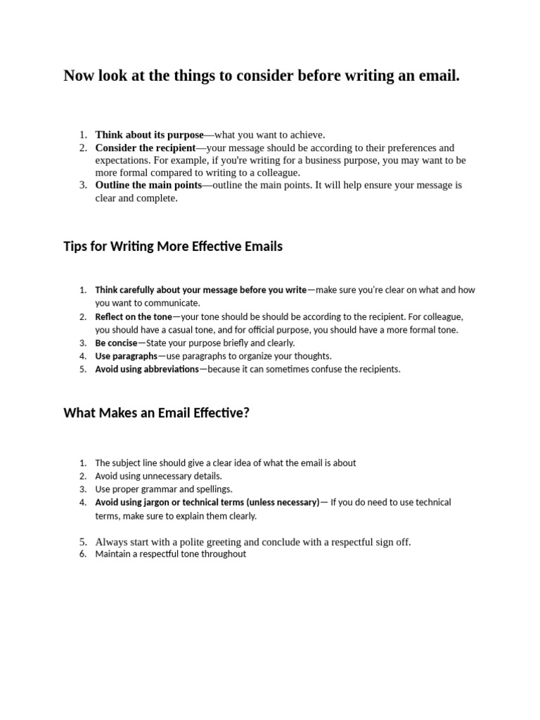 Essential Tips for Effective Email Writing | PDF