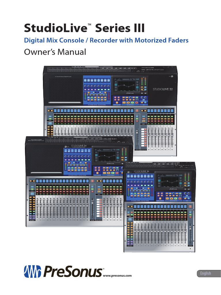 StudioLive Series III Owner's Manual | PDF | Audio Electronics | Sound ...
