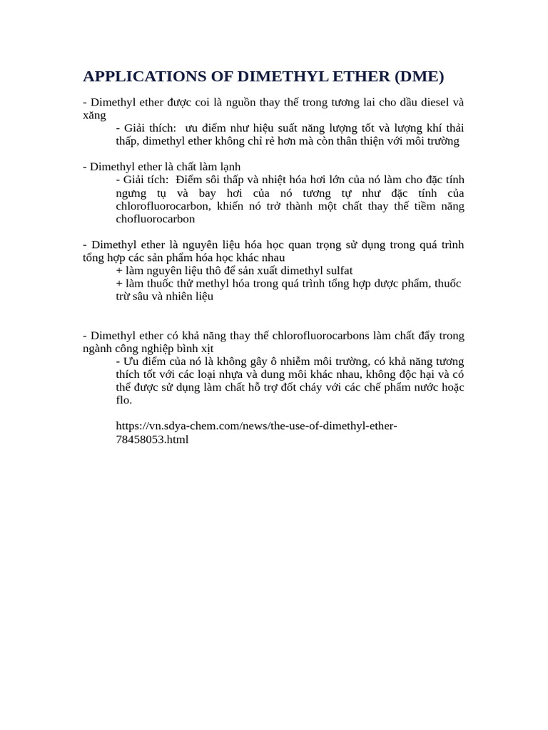 NG D NG C A Dimethyl Ether | PDF