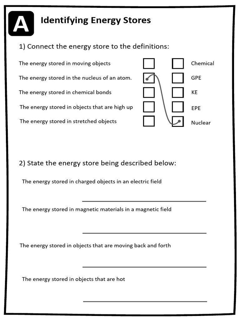 Energy Stores and Transfer Pathways | PDF | Potential Energy | Kinetic ...