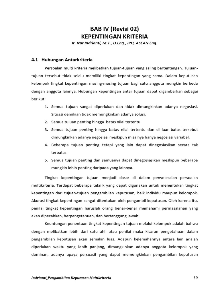 Indrianti MCDM Kepentingan Kriteria (02) | PDF