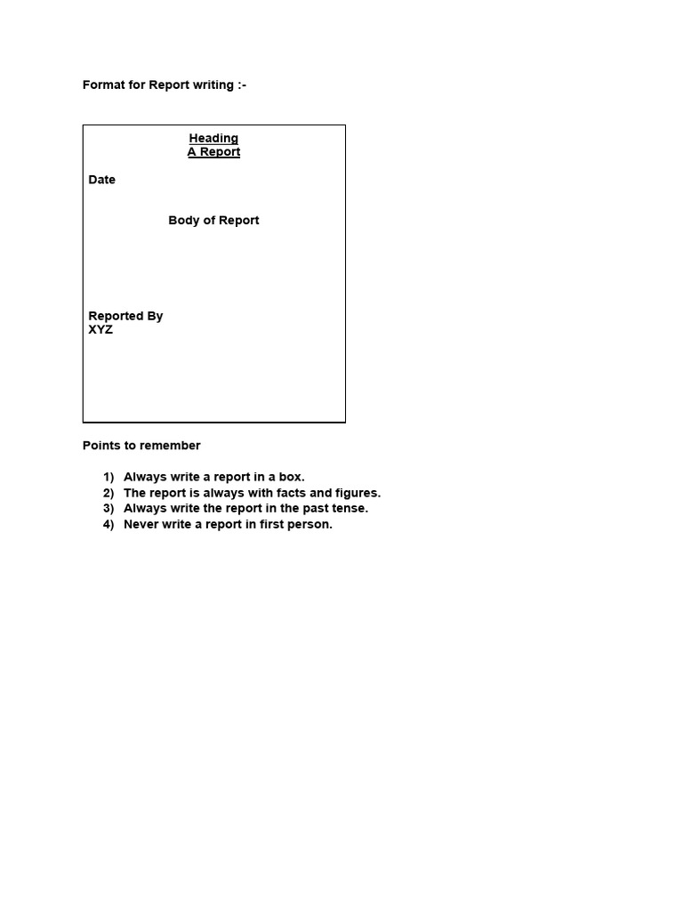 Format For Report Writing | PDF