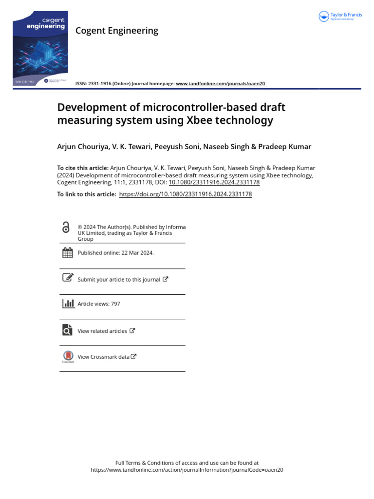Development of microcontroller-based draft measuring system using Xbee technology | PDF ...