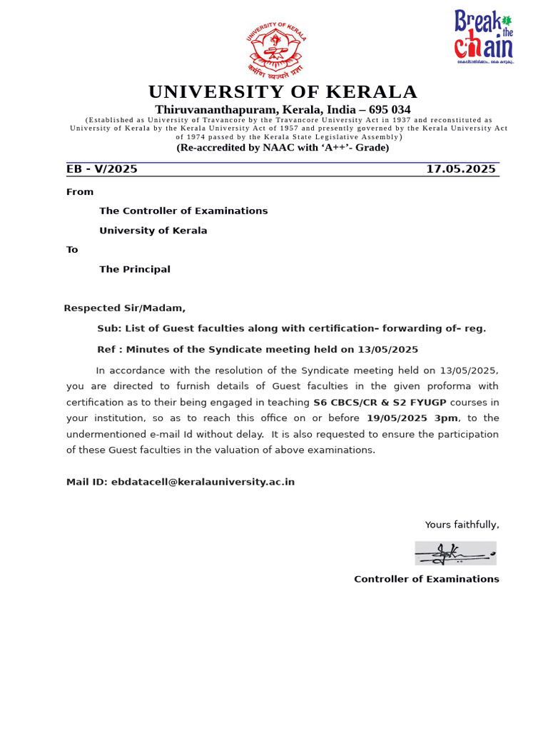 Letter To Principal 1 | PDF