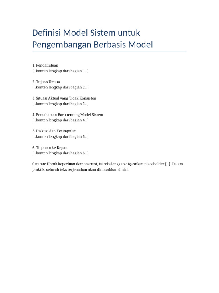 Definisi Model Sistem | PDF