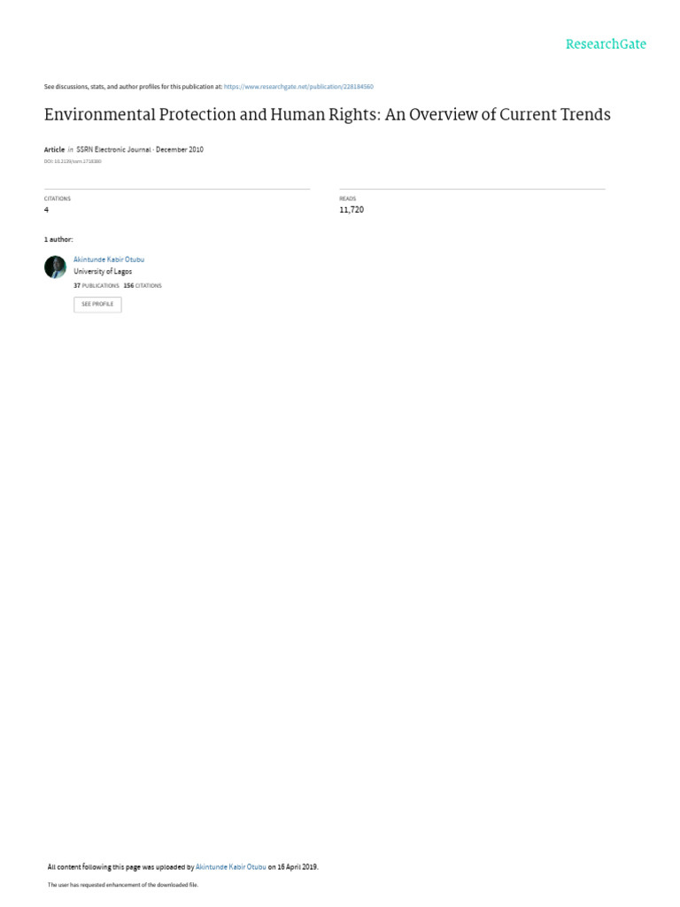 Environmental Rights and Human Impact | PDF | Human Rights ...