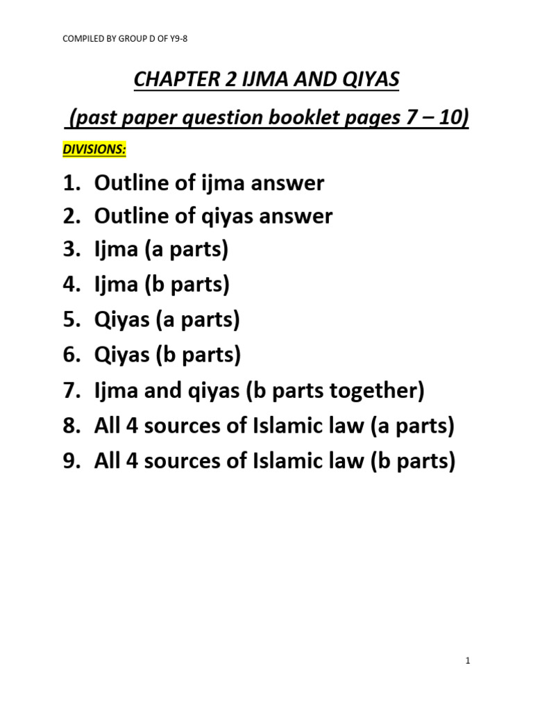Chapter 2 Ijma and Qiyas | PDF | Sharia | Abrahamic Religions