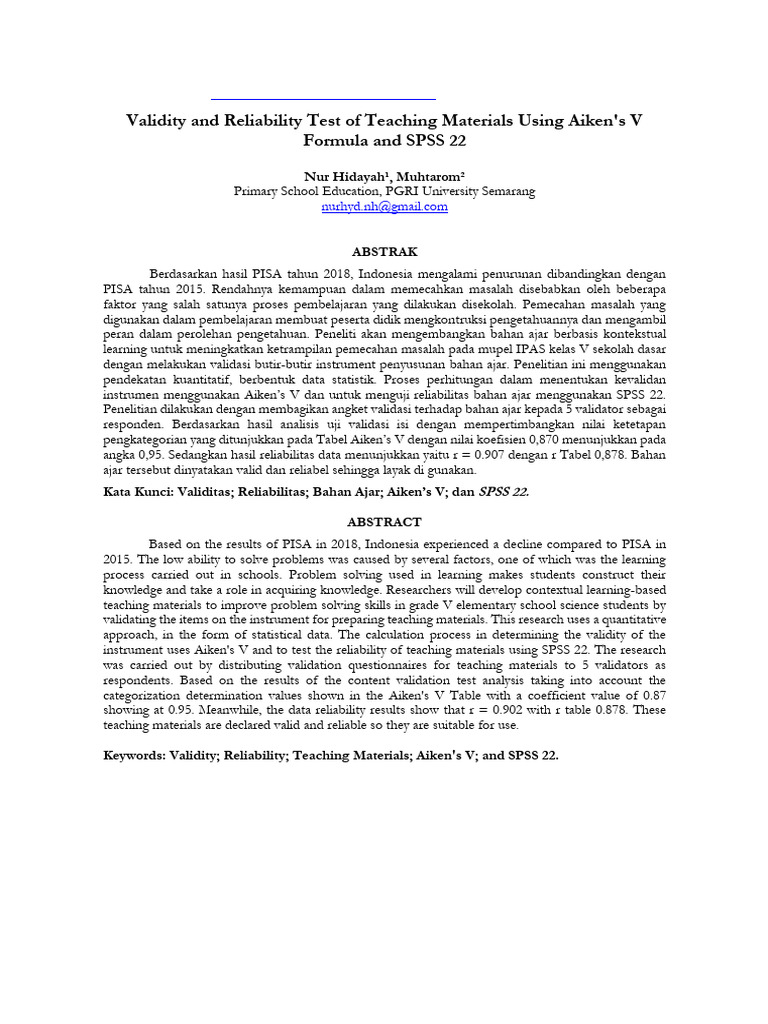 75+-+82+Validity+and+Reliability+Test+of+Teaching+Materials+Using+Aiken ...