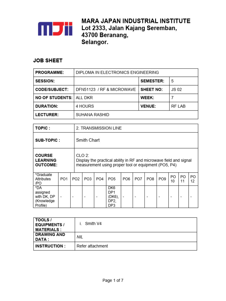 Jobsheet 2 | PDF | Low Pass Filter | Electromagnetism