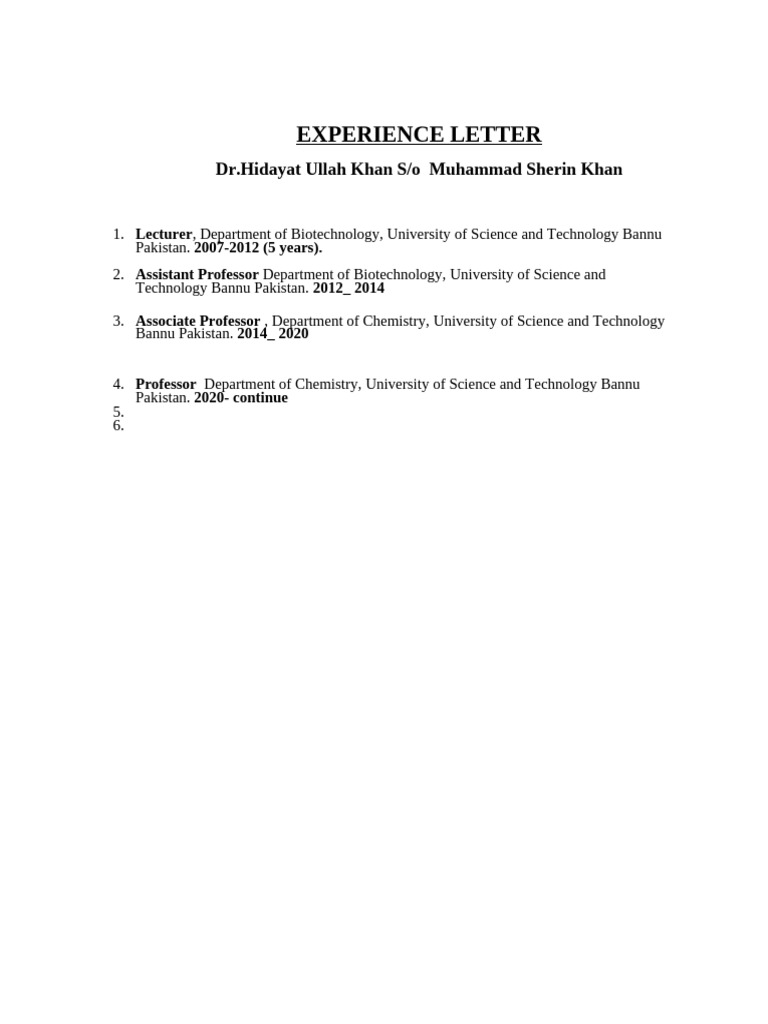 Experience Letter | PDF