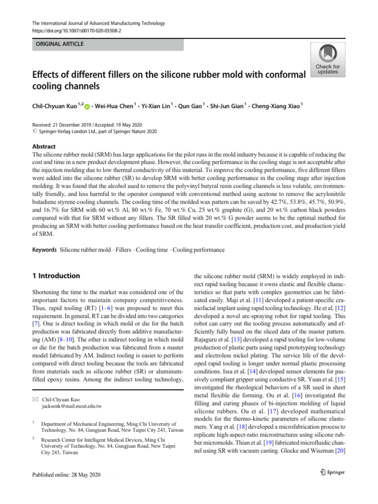 Effects of Diferent Fillers On The Silicone Rubber Mold With Conformal ...