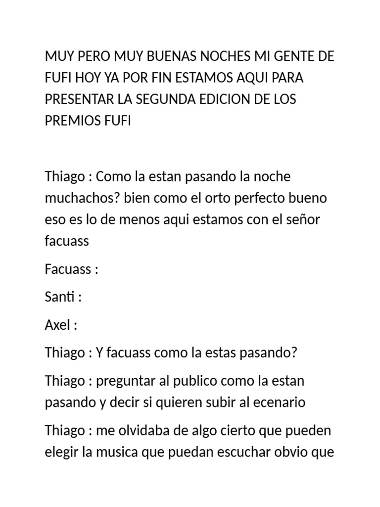 Premios Fufi | PDF