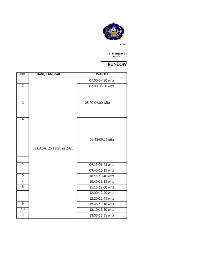 Draft Rundown Acara Bulan Bahasa Bali 2025 Fiks 2 | PDF