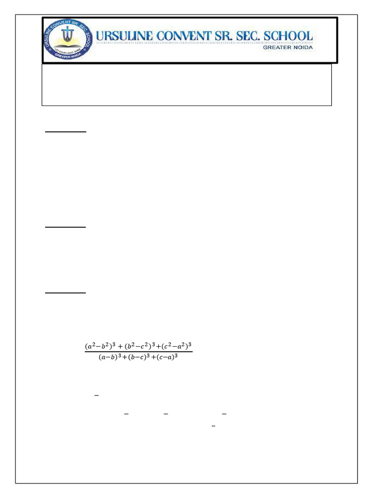 Worksheet of Polynomial Class 9 | PDF | Polynomial | Applied Mathematics
