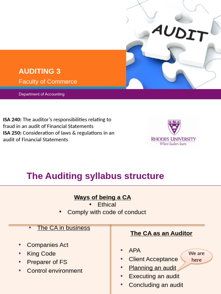 ISA240 ISA250 Lecture Slides - 2025 | PDF | Audit | Auditor's Report