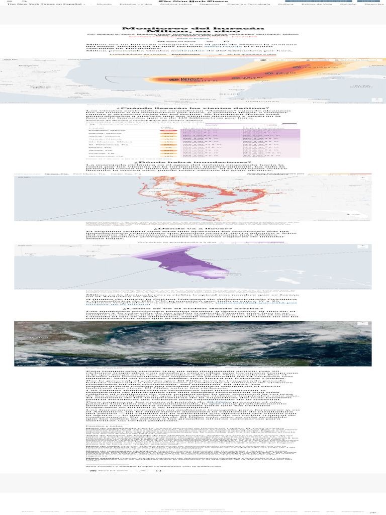 Mapa La Trayectoria Del Huracán Milton en Vivo - The New York Times ...