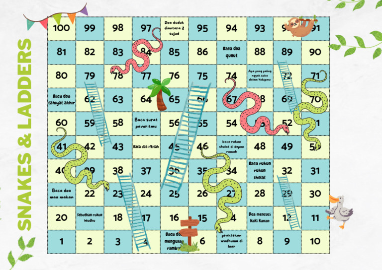 Snakes and Ladders Board Game A4 - 20250503 - 152358 - 0000 | PDF