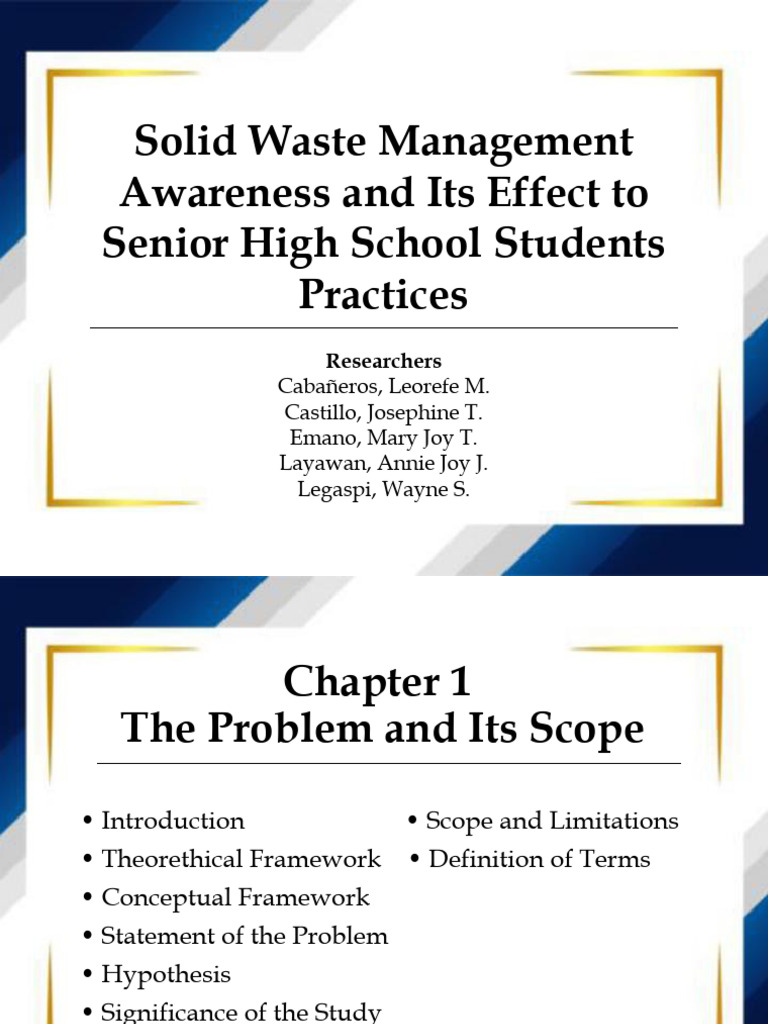 Solid Waste Management Awareness in Students | PDF | Waste Management ...