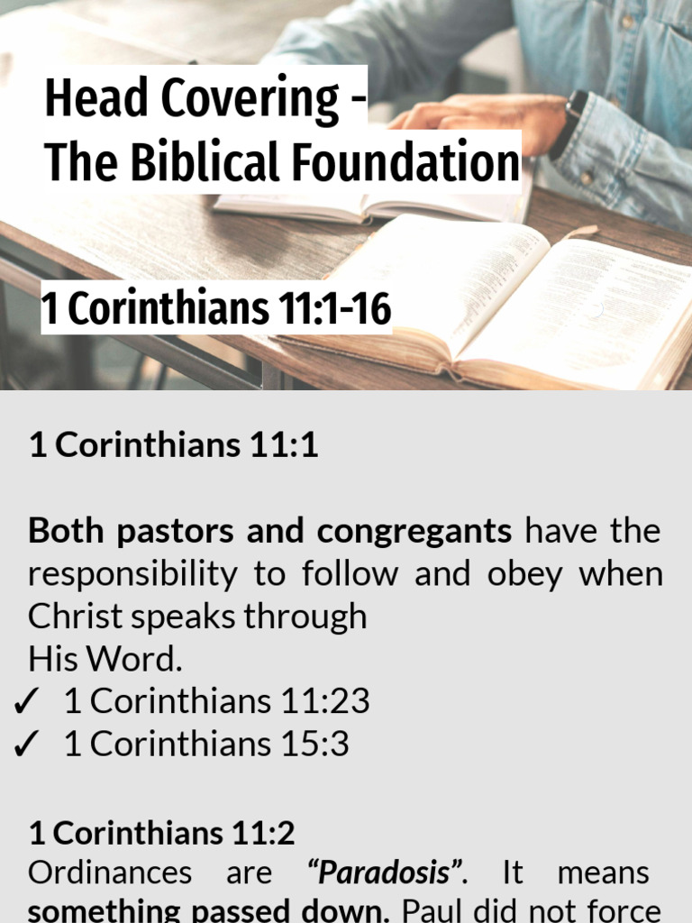 The Biblical Foundation For Head Covering | PDF | First Epistle To The ...