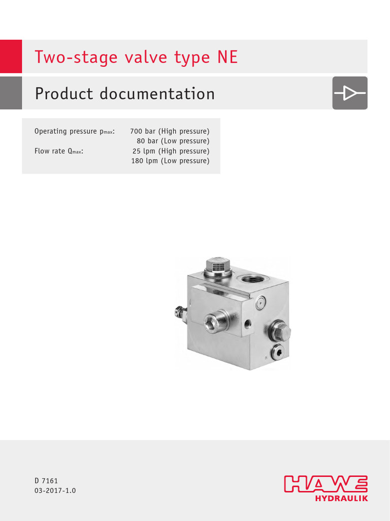 HAWE 2 Stage Valve D7161-En | PDF | Valve | Screw