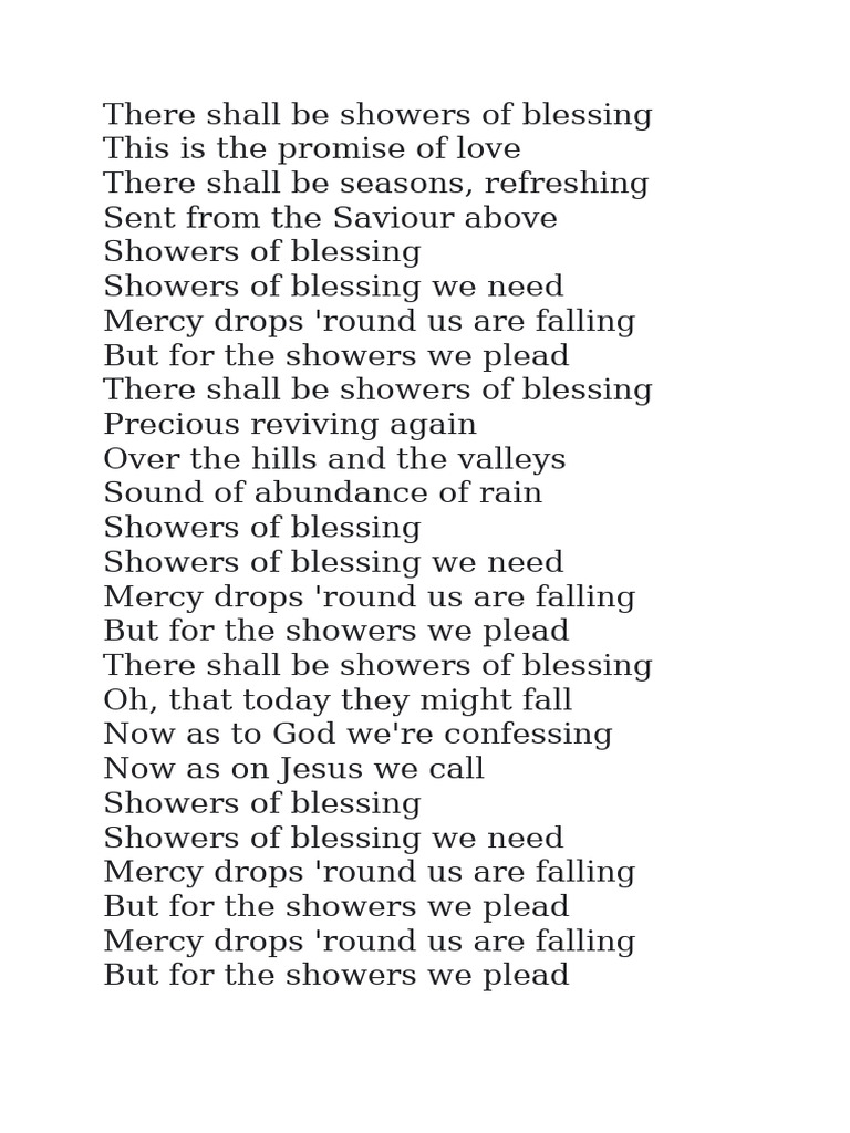 There Shall Be Showers of Blessing | PDF
