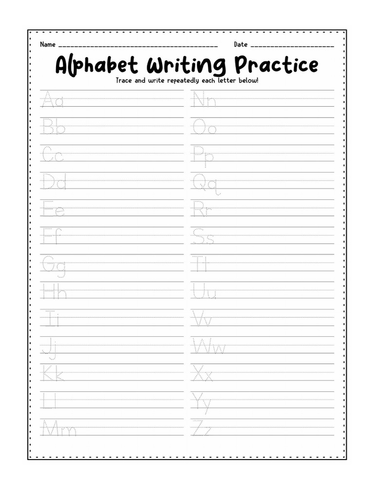 ABC Writing Practice WK | PDF