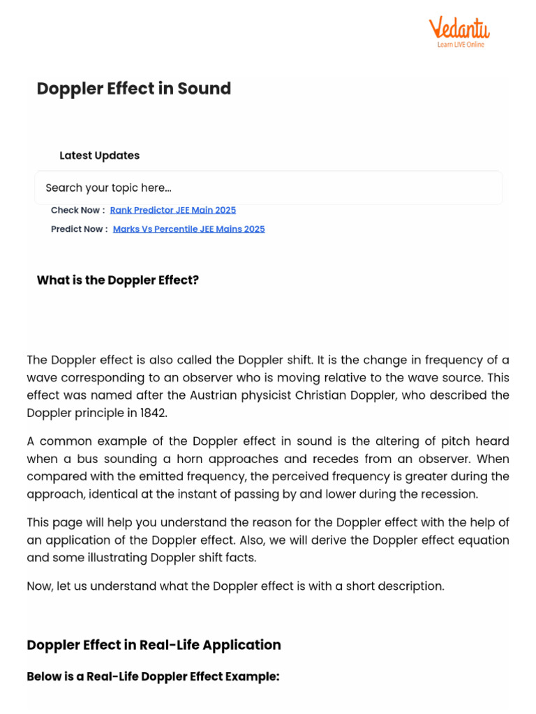 Doppler Effect in Sound | PDF