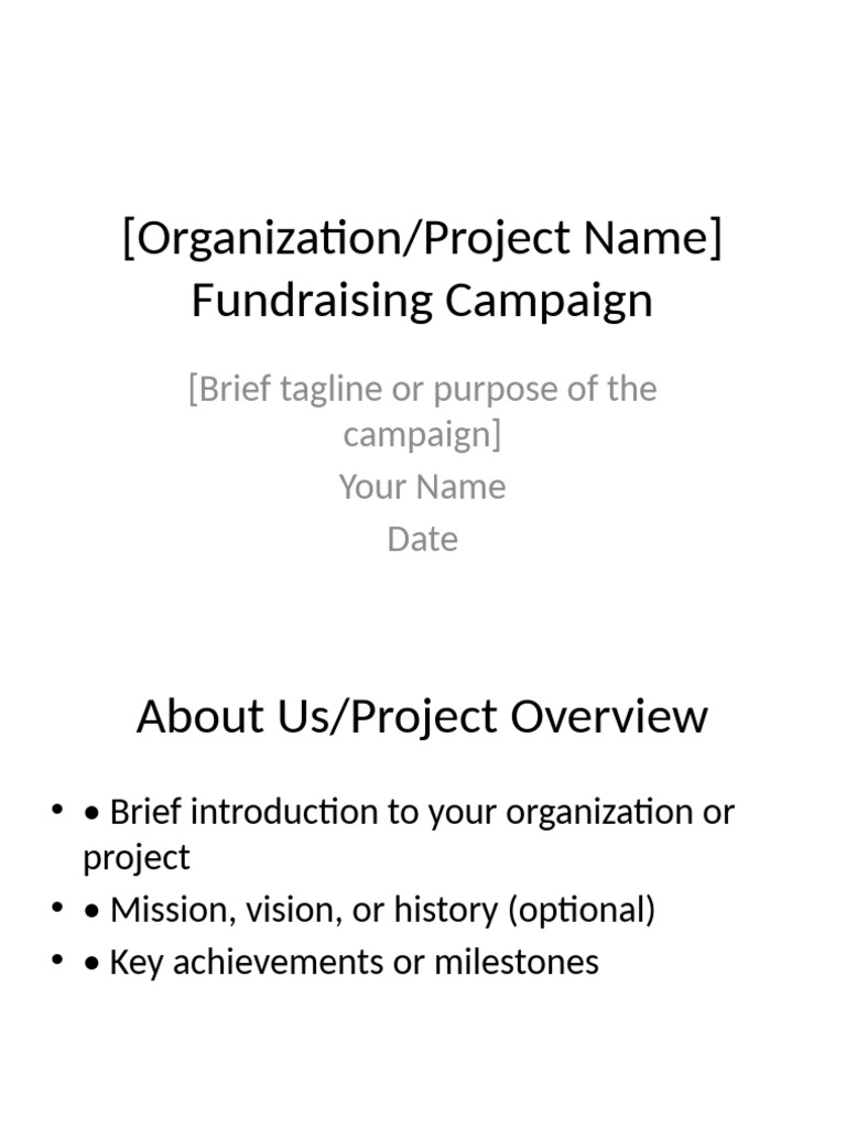 Fundraising Presentation Template | PDF