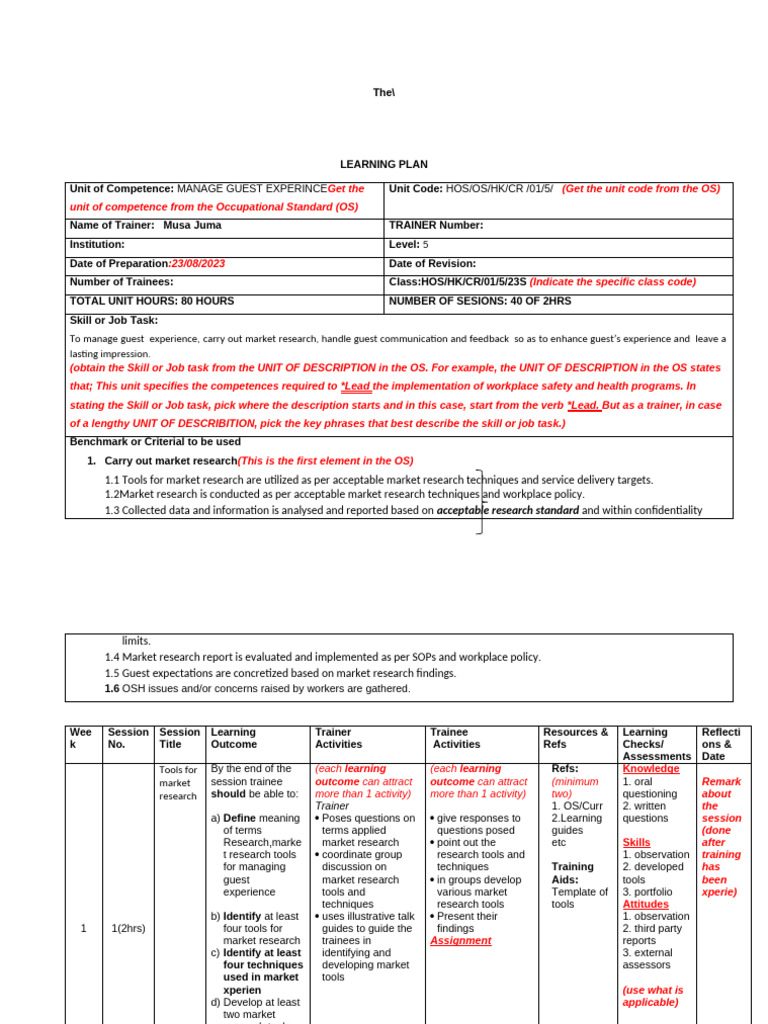 4. ab. Learning Plan sample | PDF | Learning | Data