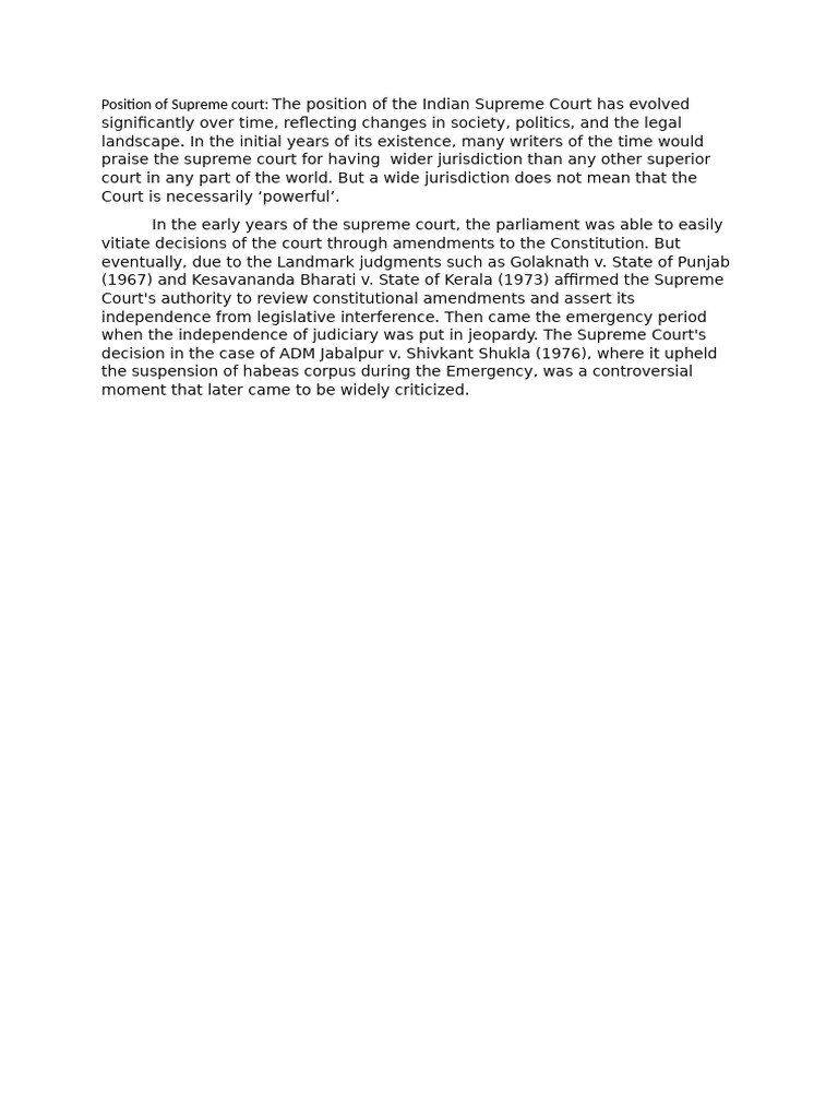Position of Supreme Court | PDF