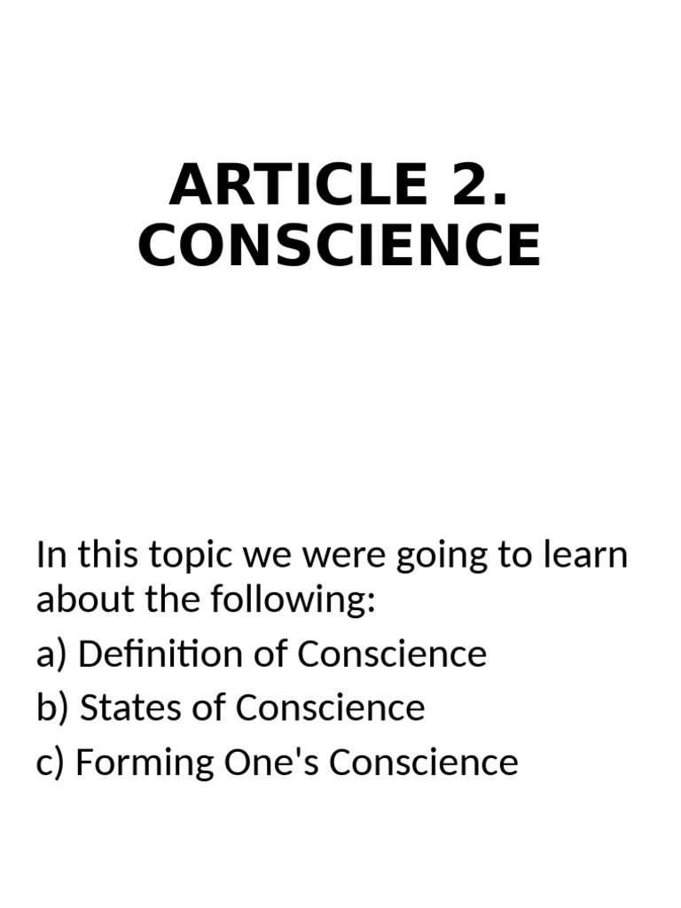 Group10article 2. Conscience | PDF | Conscience | Reason