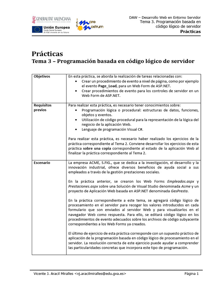 Tema 3 Prácticas - Programación Basada en Código de Servi | PDF | Red ...