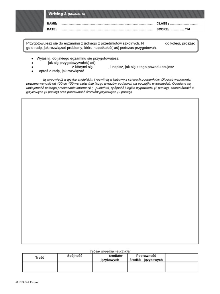 2 - RM PP PR Writing Test 3 | PDF