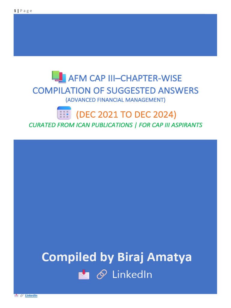 AFM Suggested 2021 dec onwards chapter wise | PDF | Net Present Value ...