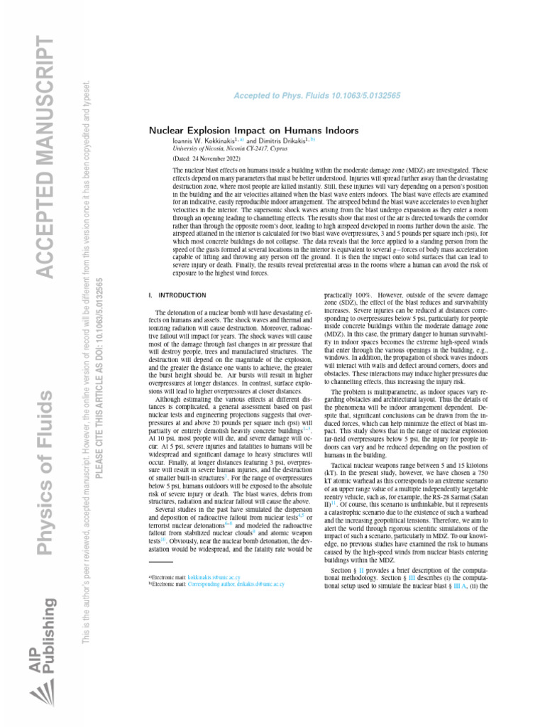 Nuclear Blast Effects on Indoor Humans | PDF | Gases | Pressure