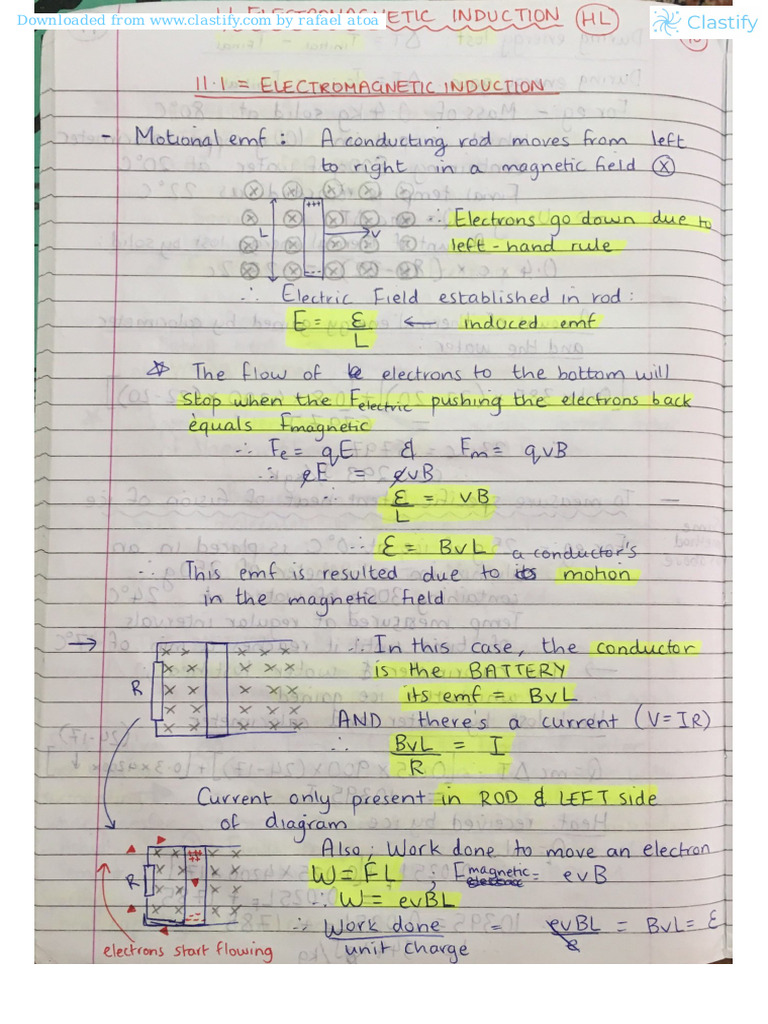 (ELECTROMAGNETIC INDUCTION, POWER AND CAPACITANCE) IB Physics Notes HL ...
